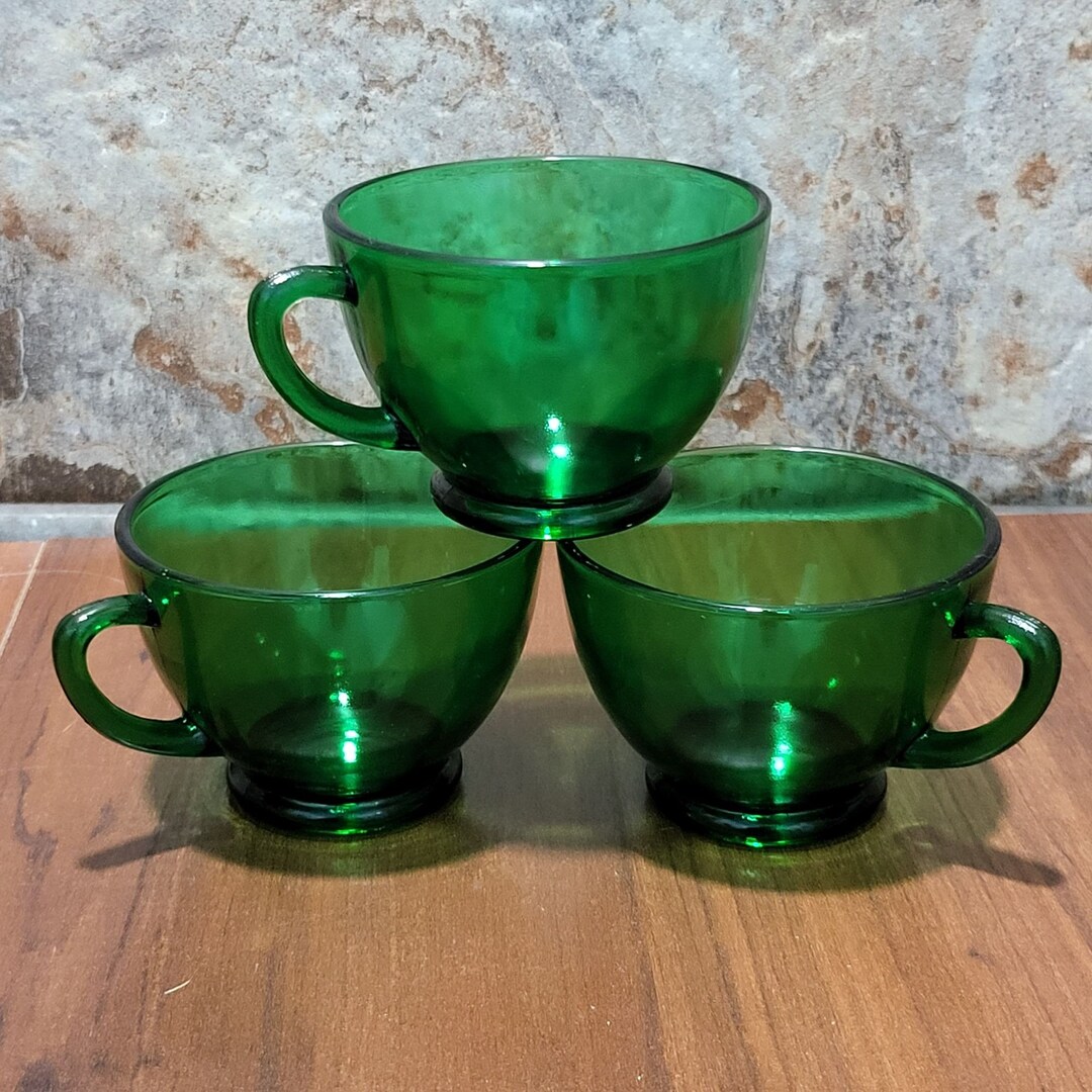 Forest Green Punch Cups Set of 3 - Etsy