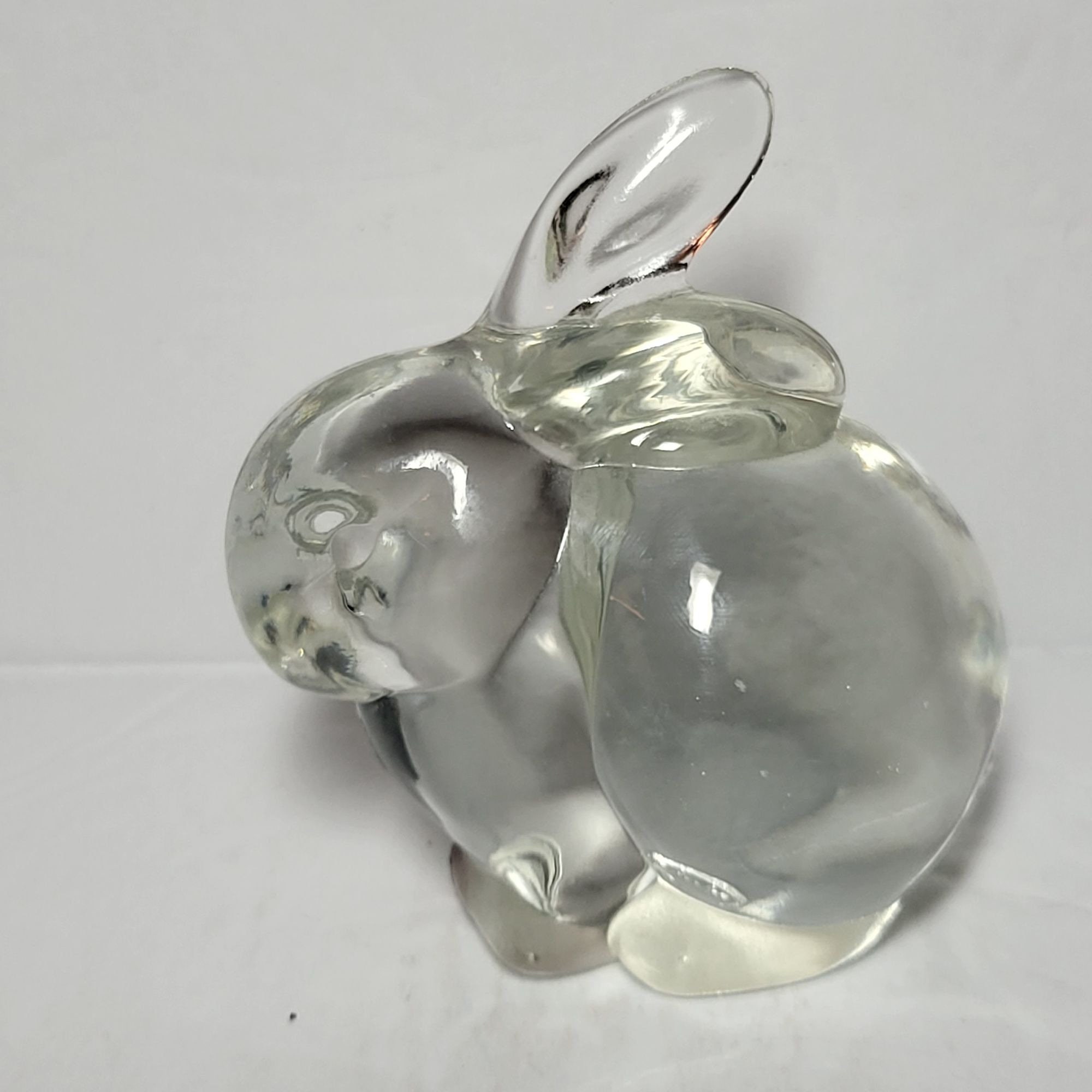 Fenton Glass Figurine Small Clear Bunny Paper Weight - Etsy