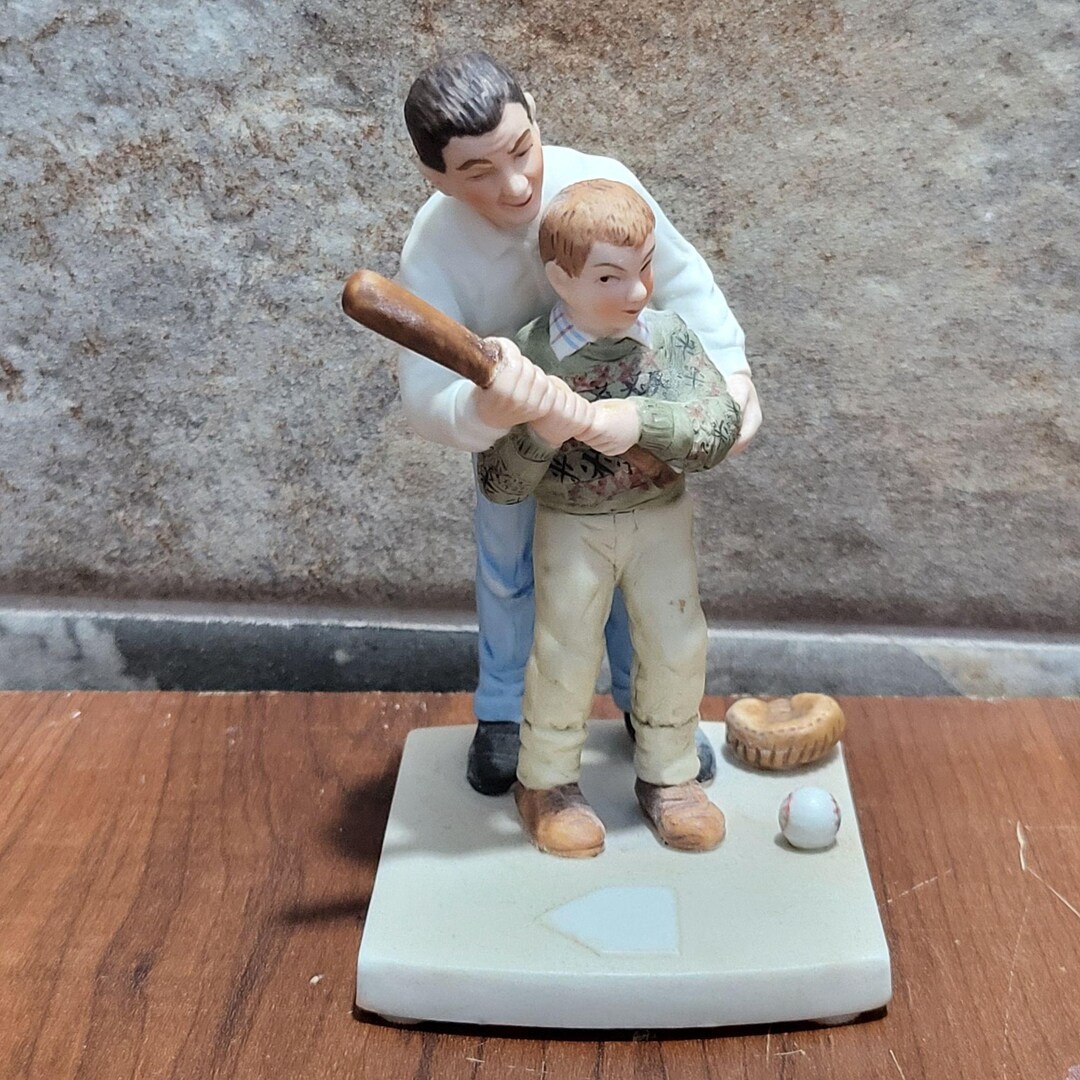Home Run Slugger Norman Rockwell Porcelain Baseball Figurine 1986 - Etsy