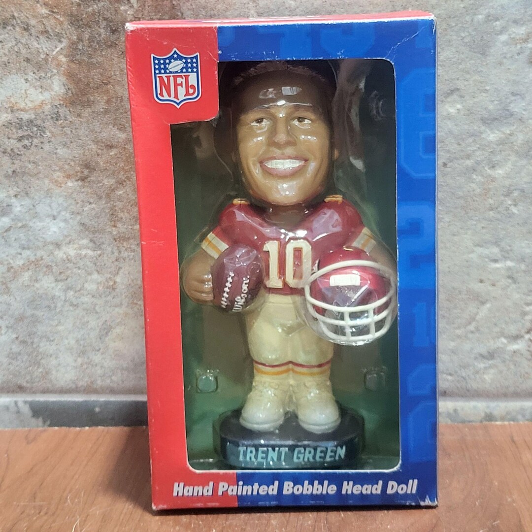 NFL Quarterback Trent Green Hand Painted Football Bobblehead Doll 2001 ...