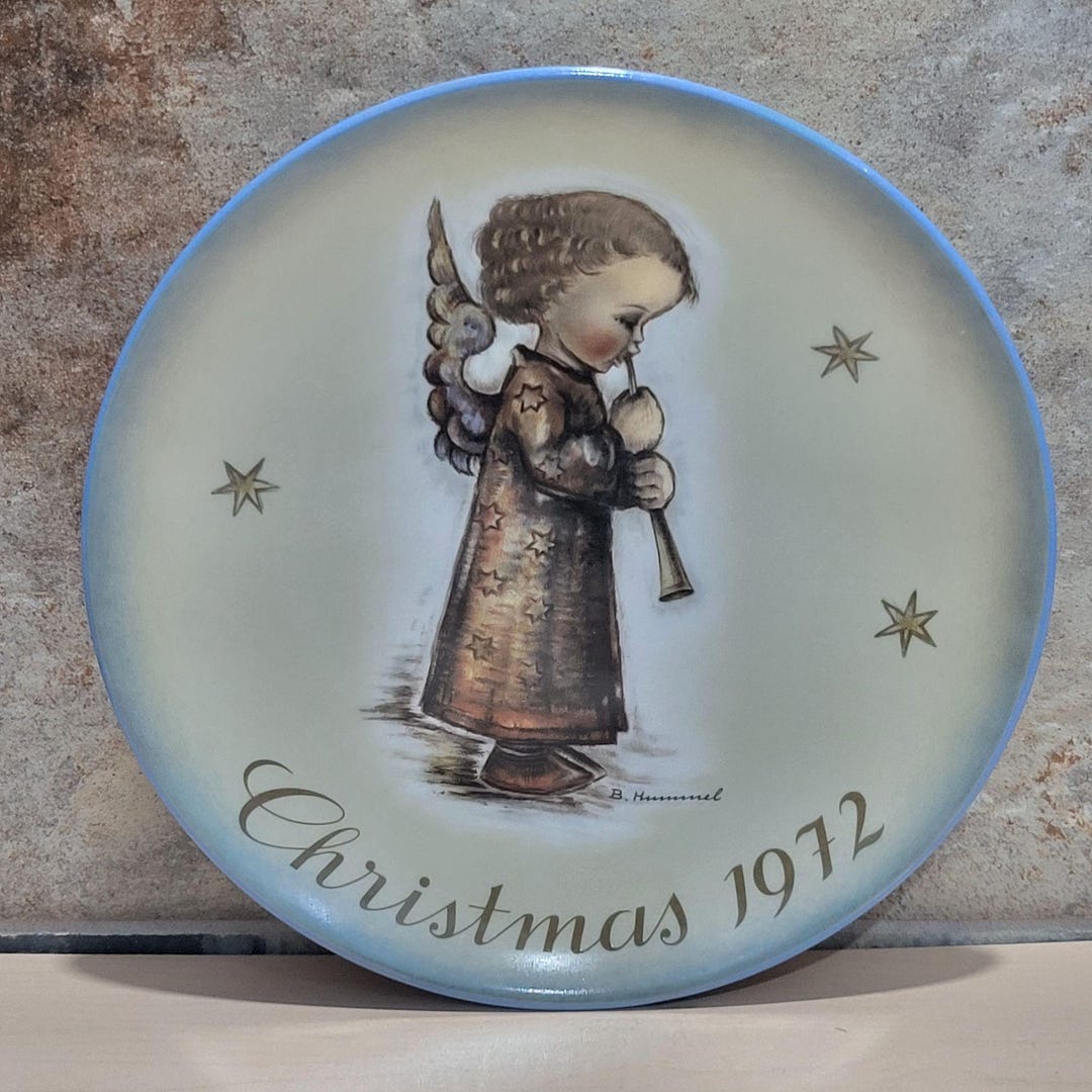 Schmid Hummel Christmas Plate 1972: Angel With Flute Decorative Wall ...