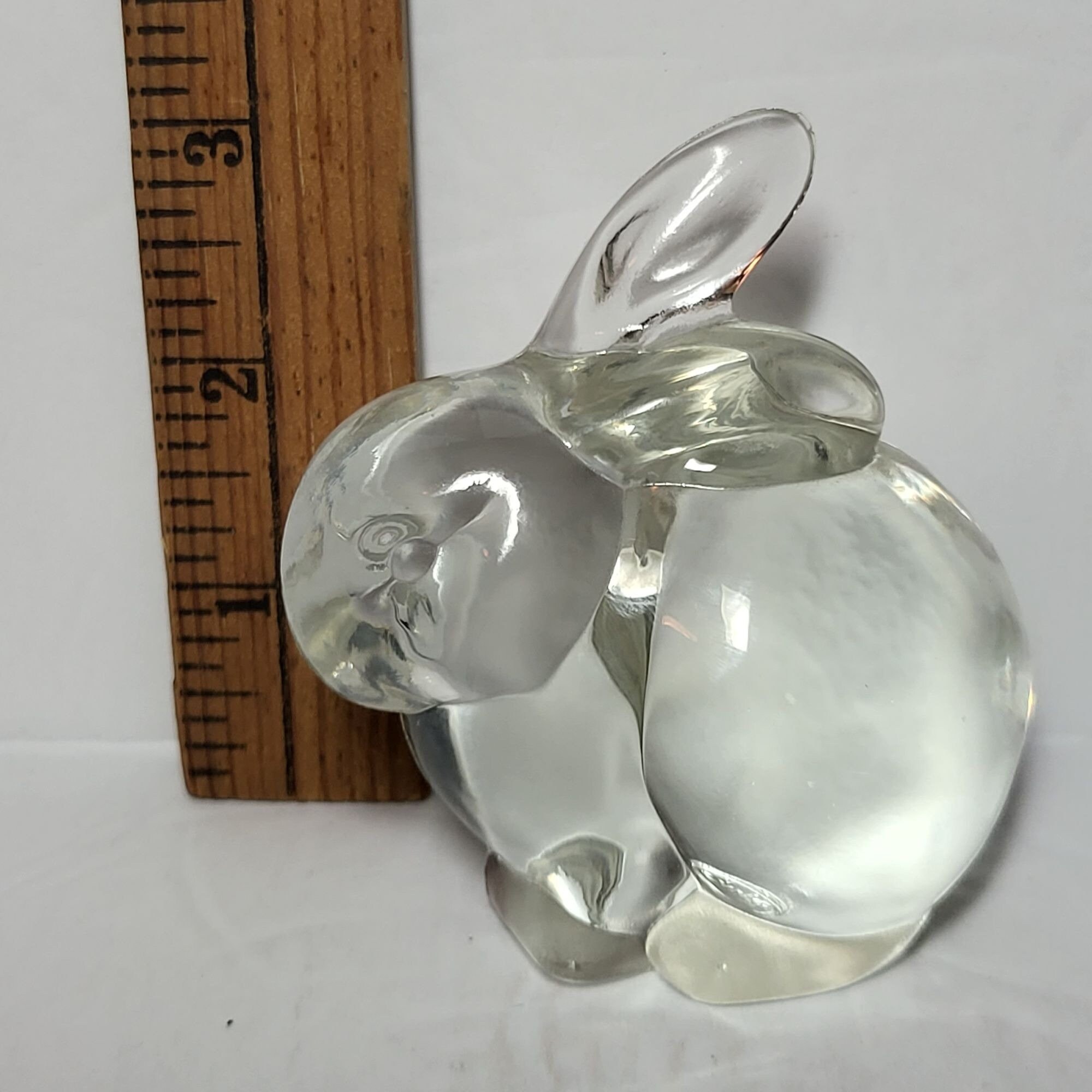 Fenton Glass Figurine Small Clear Bunny Paper Weight - Etsy