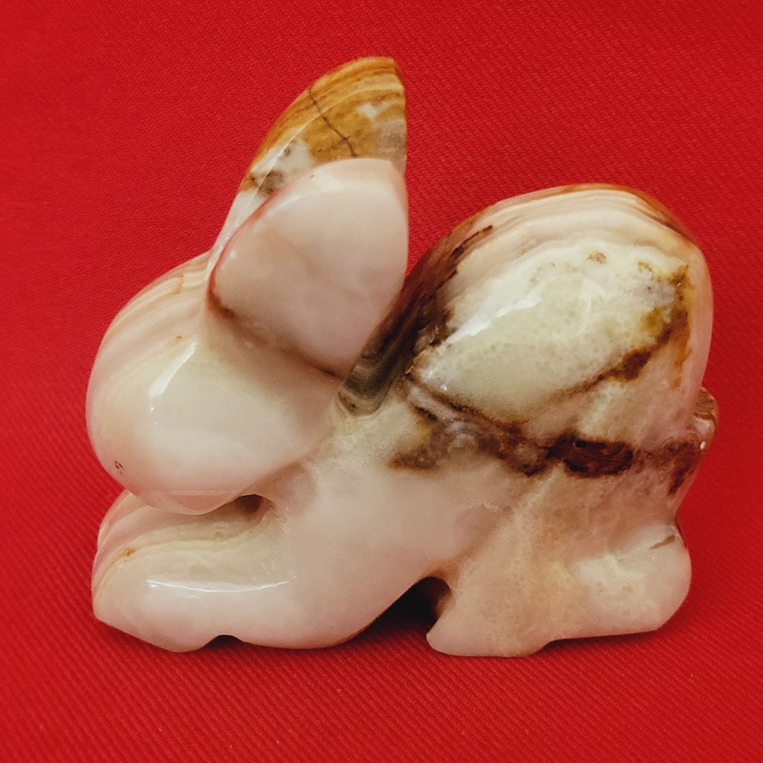 Vintage Onyx Marbled Rabbit Figure Alabaster Hand Carved Polished ...