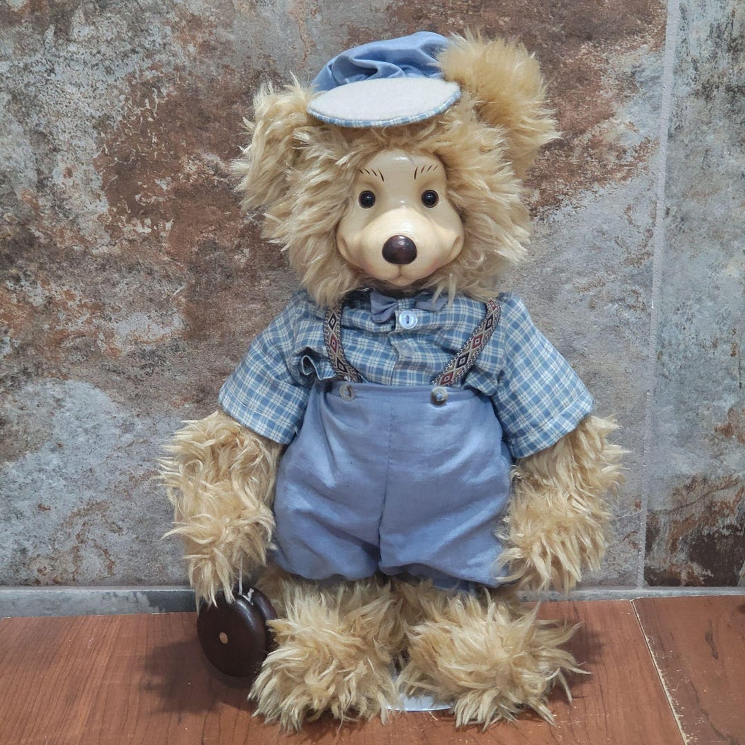 Robert Rakes Collectible Joe Joe Bear Playing Yoyo Blue Overhauls ...