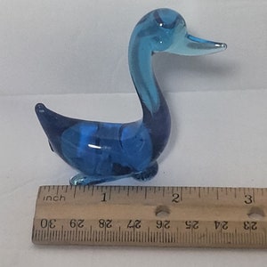 Vintage Blue Swan Duck Glass Figurine Blown Art Glass - Etsy