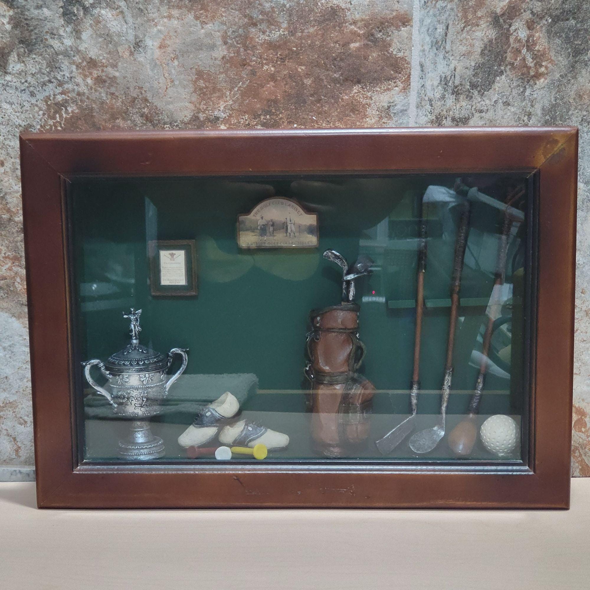 Vintage Golf Shadow Box Display Case: Golf Ball & Club Cabinet - Etsy