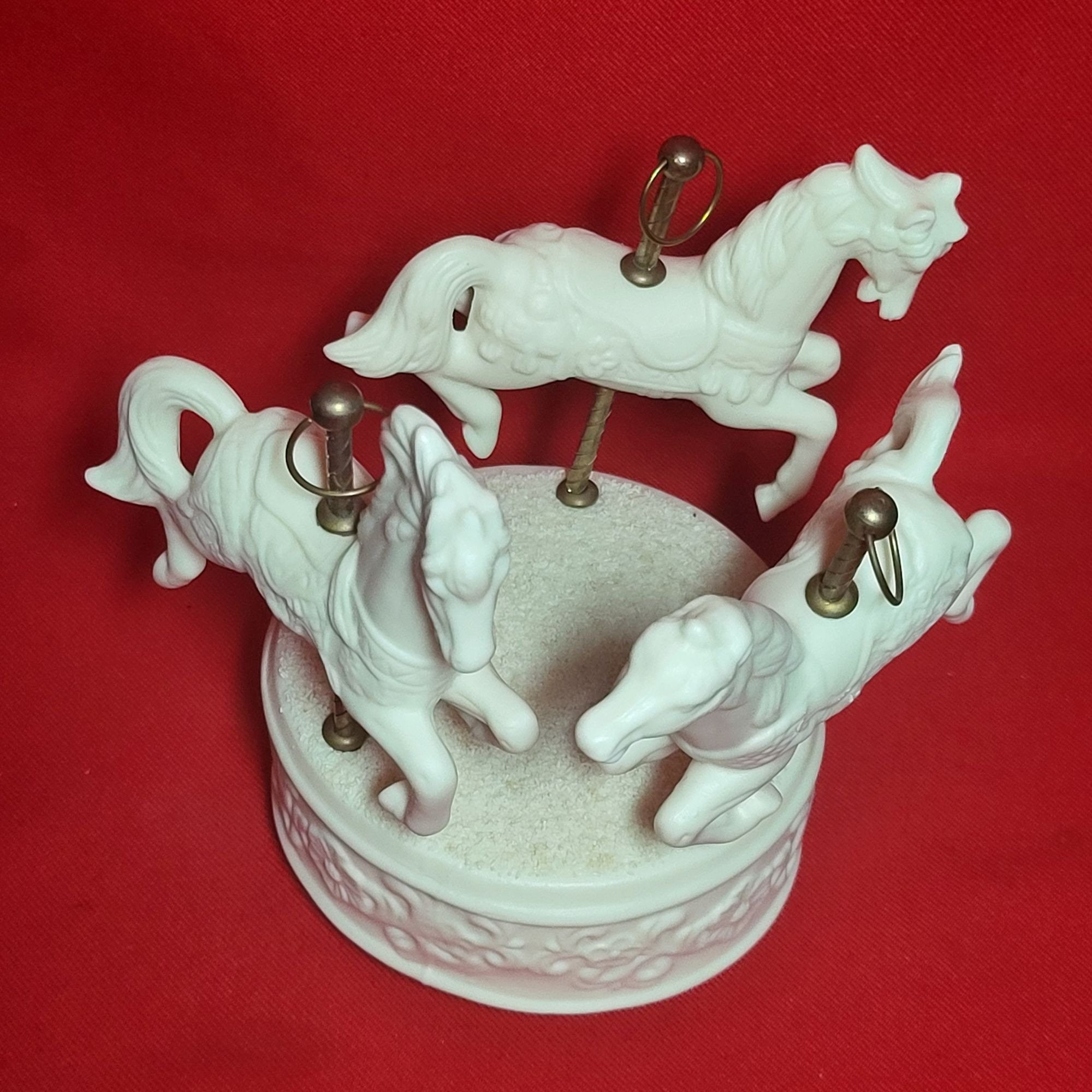 Vintage Musical Box Three Horse Carousel Bisque Porcelain - Etsy