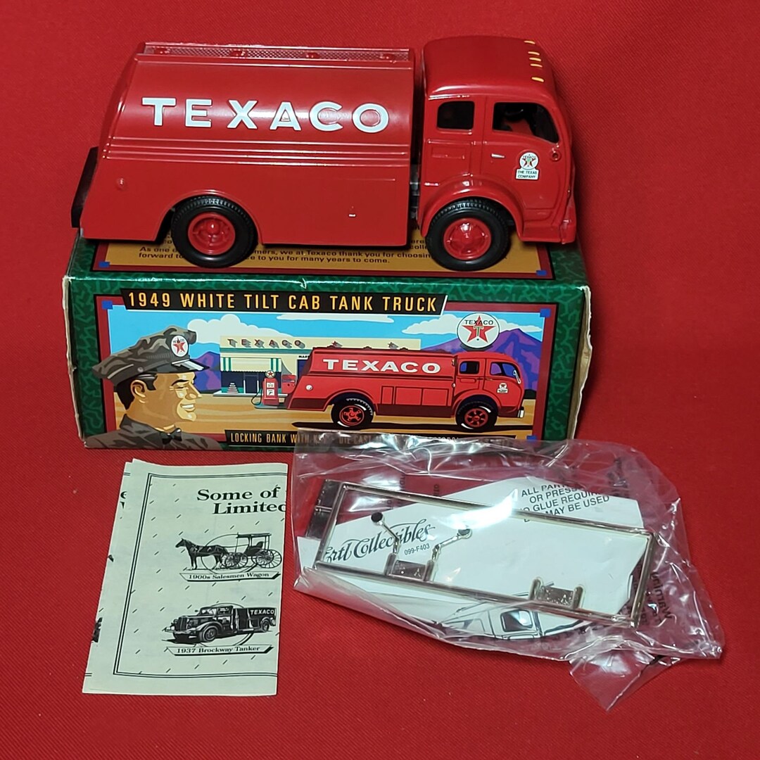 Texaco 1949 White Tilt Cab Tank Truck Coin Bank 1996 - Etsy