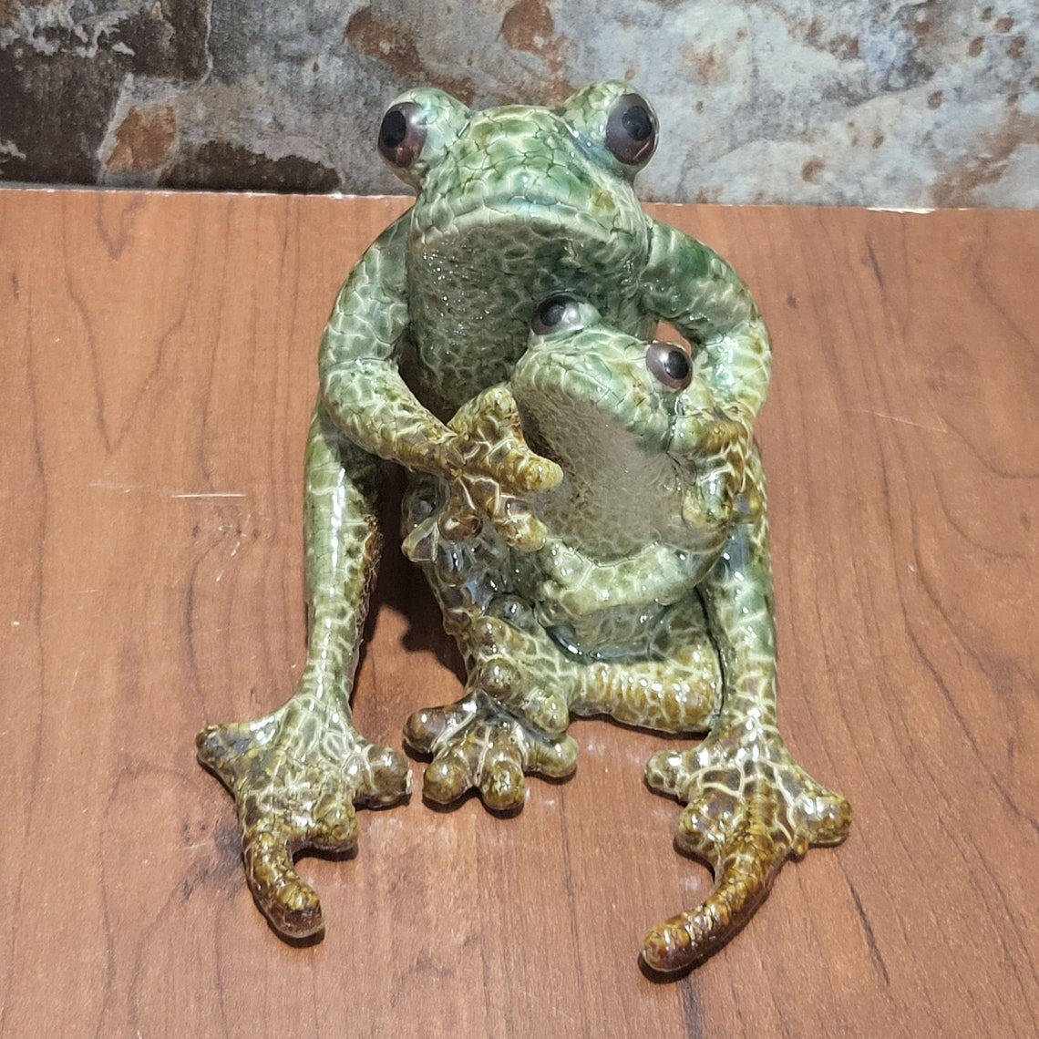 Vintage Porcelain Mama & Baby Frog Figurine Outdoor Decor - Etsy