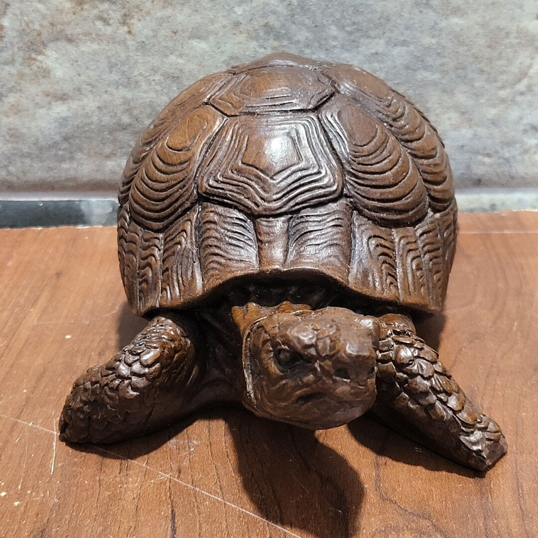 Vintage Red Mill Pecan Resin Turtle Sculpture Figurine - Etsy