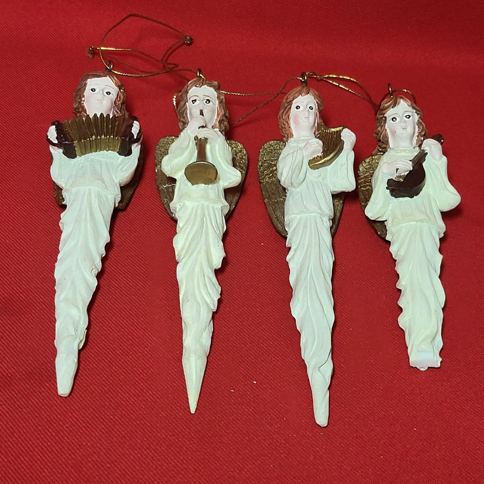 VTG Angel Icicle Playing Musical Instruments Christmas Ornaments Set of ...