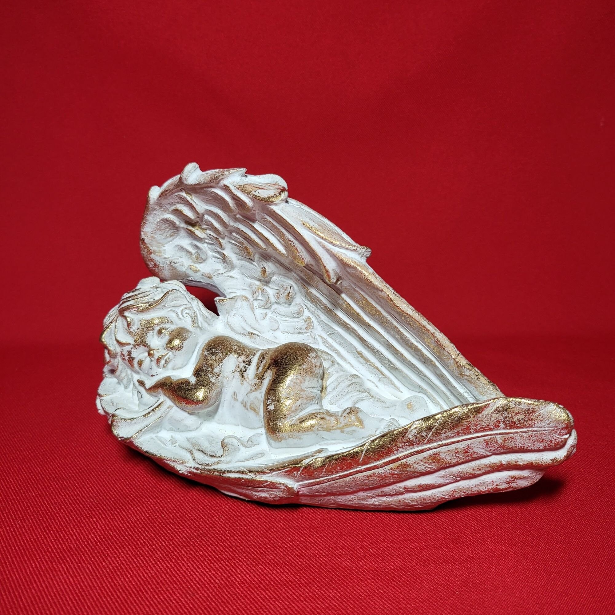 Baby Sleeping on Angel Wings Table Sculpture Sweet Dreams Cherub - Etsy