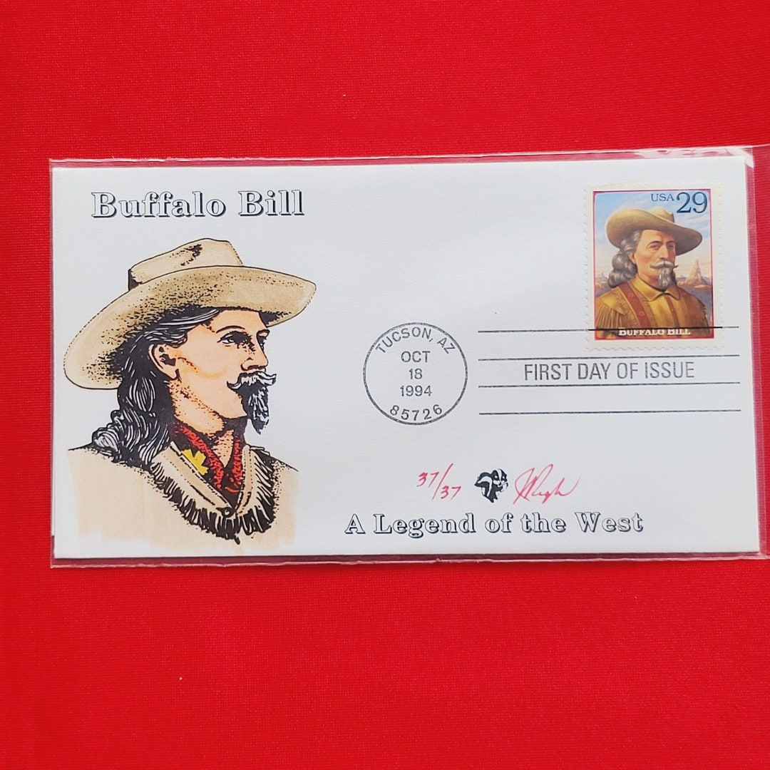 First Day of Issue Stamp Cache Envelope and Enclosure Buffalo Bill A ...