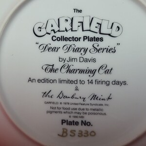 Garfield the Charming Cat Plate 1978 Dear Diary Series - Etsy