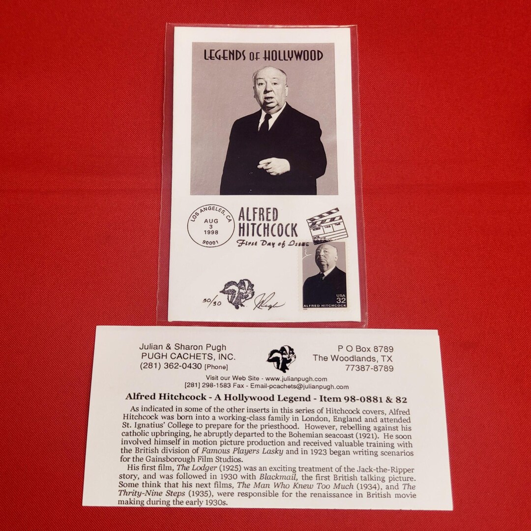 First Day of Issue Alfred Hitchcock Stamp Cache Envelope Enclosure - Etsy
