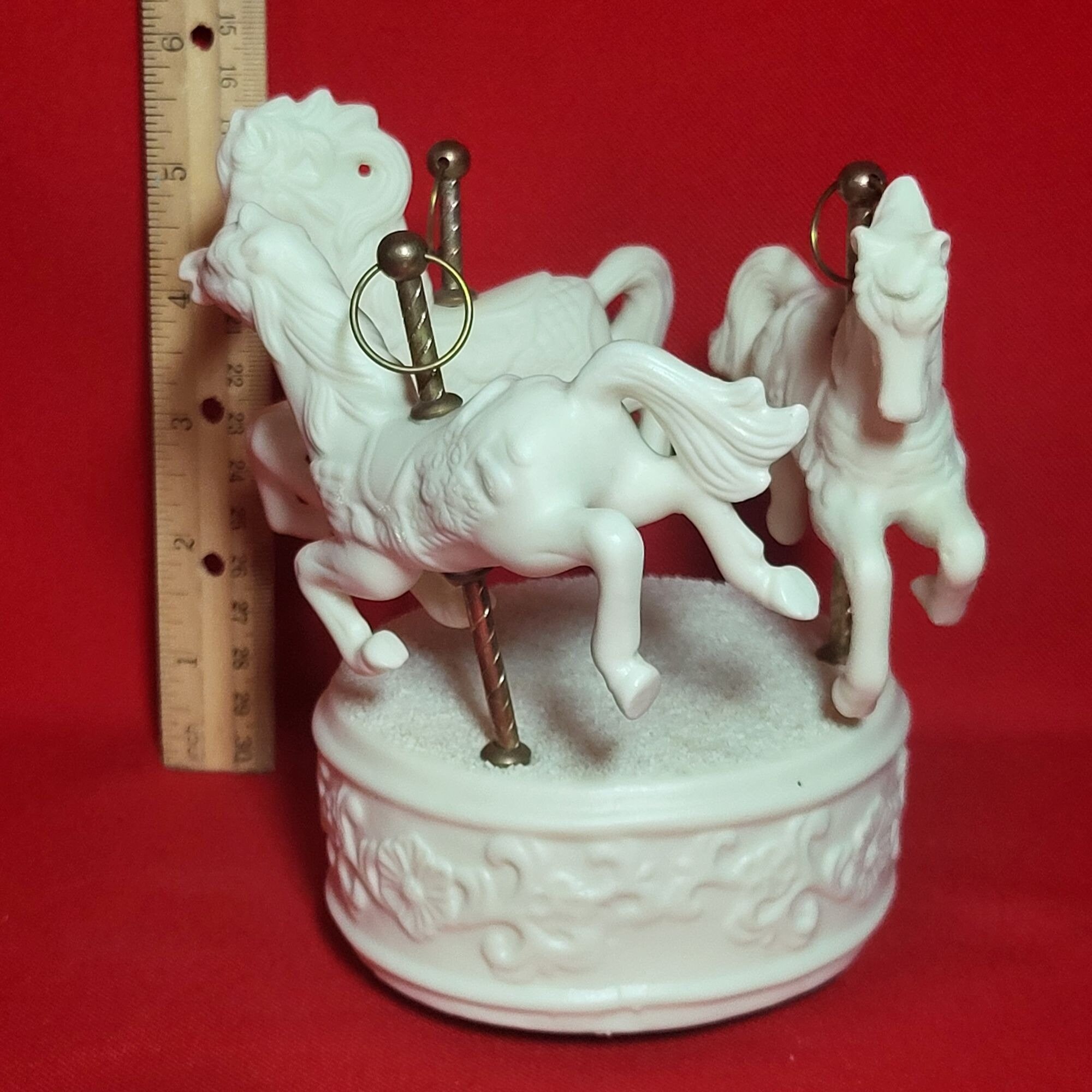 Vintage Musical Box Three Horse Carousel Bisque Porcelain - Etsy