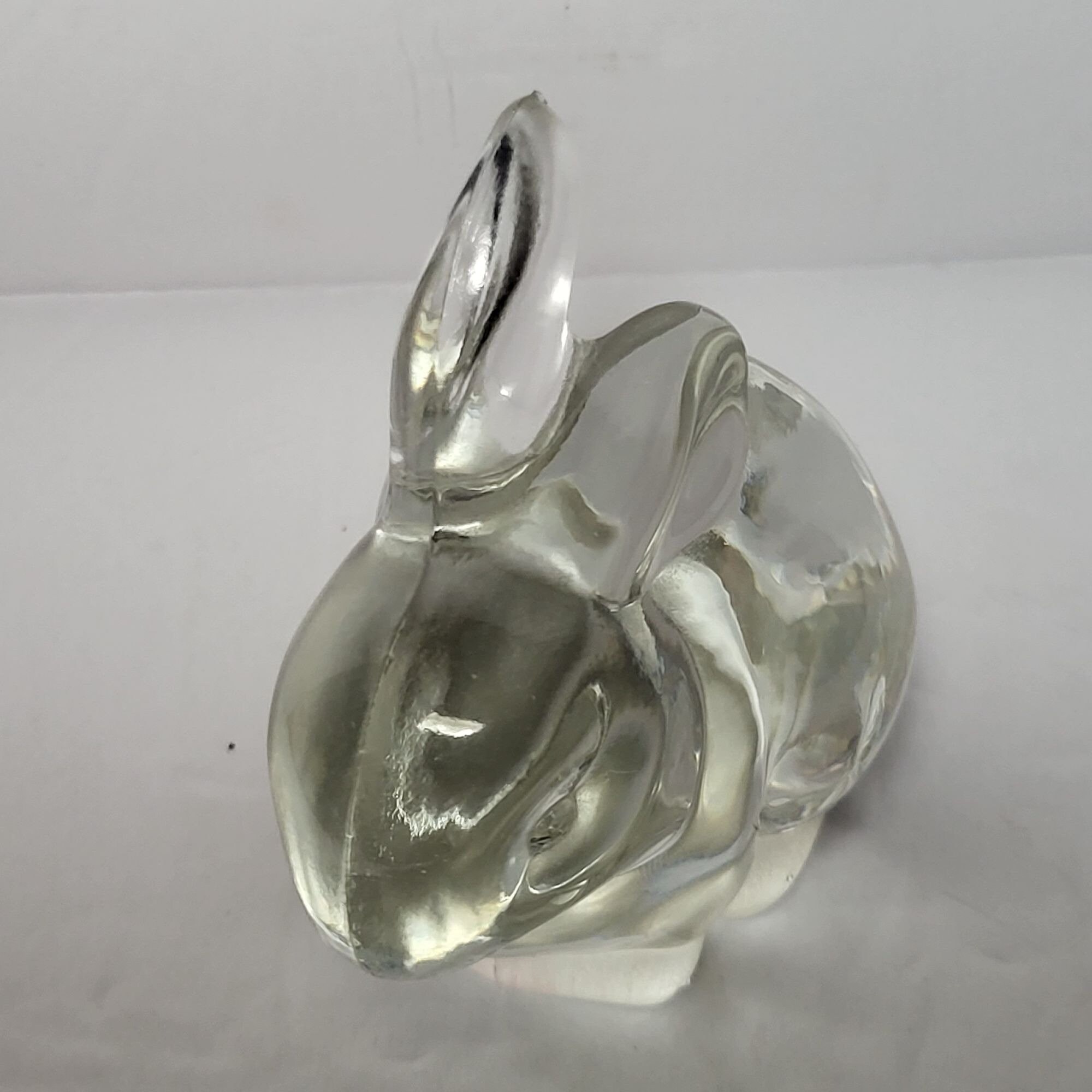 Fenton Glass Figurine Small Clear Bunny Paper Weight - Etsy