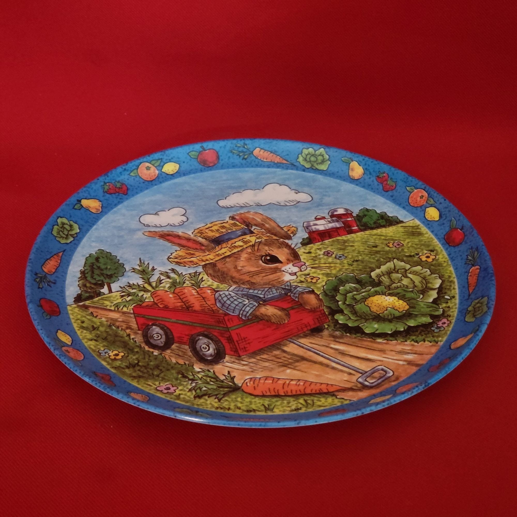 VTG Plastic Melamine Plate Bowl & Cup Set Peter Rabbit Bunny in Garden ...