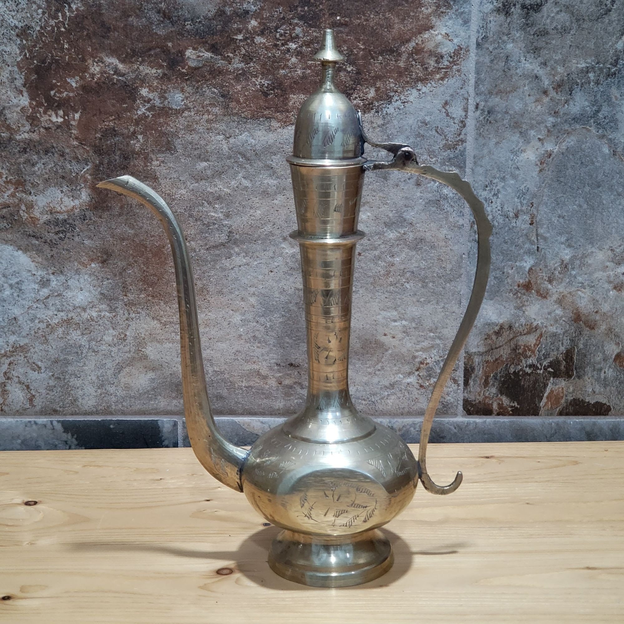 VTG Hinged Lid Etched Brass Indian Pitcher Gold Tone - Etsy