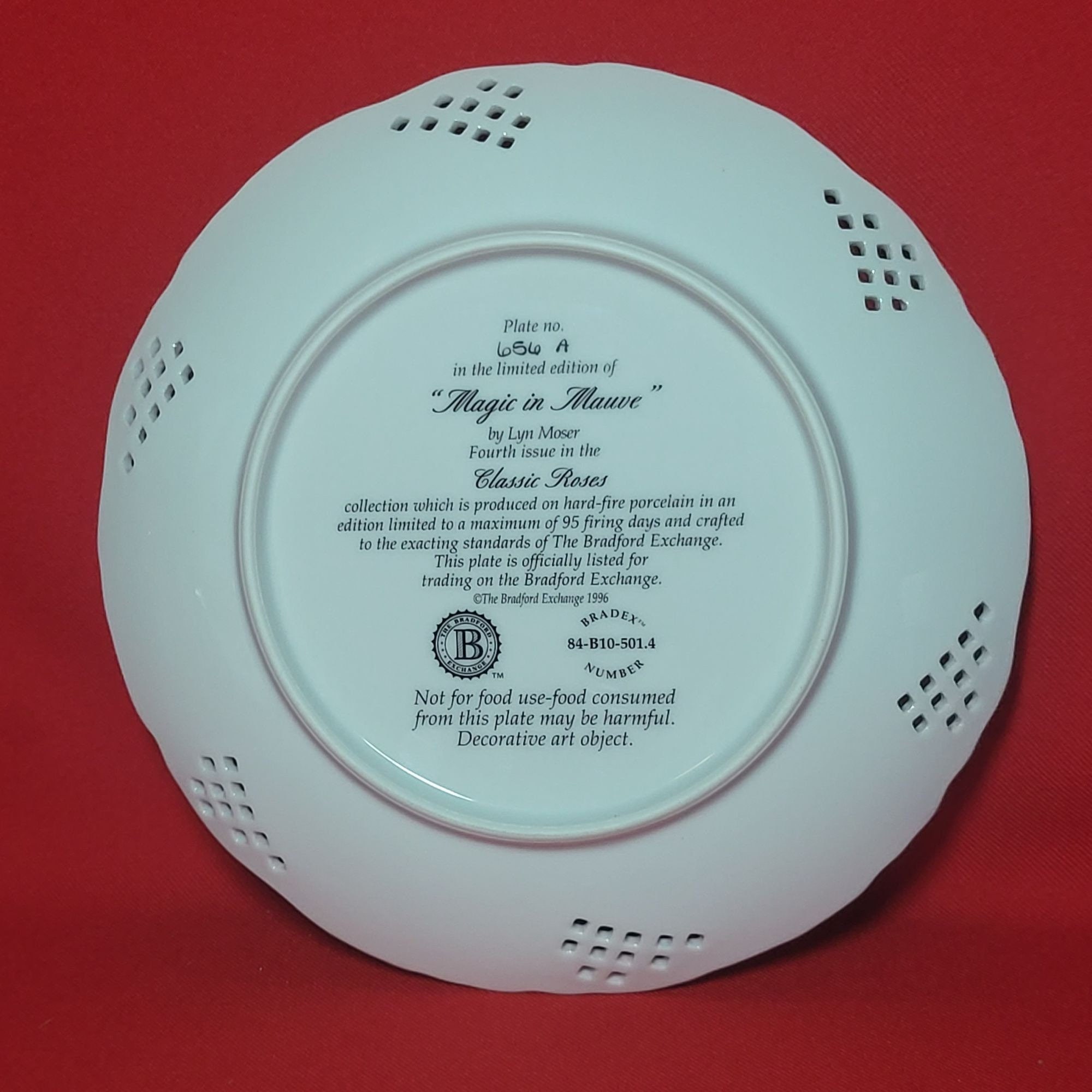 Bradford Exchange Classic Roses Magic in Mauve Lyn Moser Decorative ...