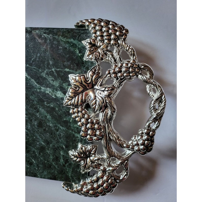 Vintage Godinger Silver Art Co Ltd Marble Slab Tray - Etsy