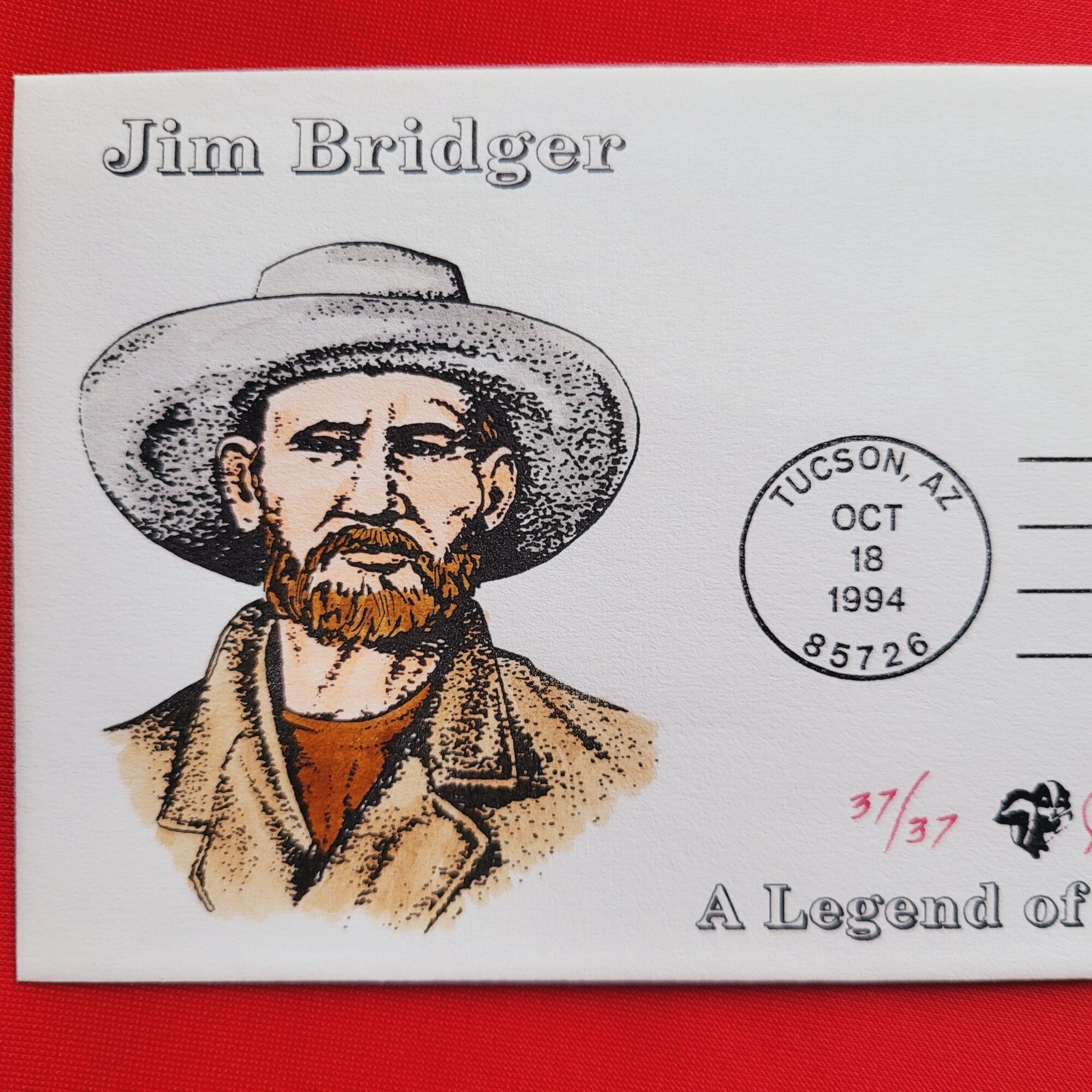 First Day of Issue Stamp Cache Envelope and Enclosure Jim Bridger A ...