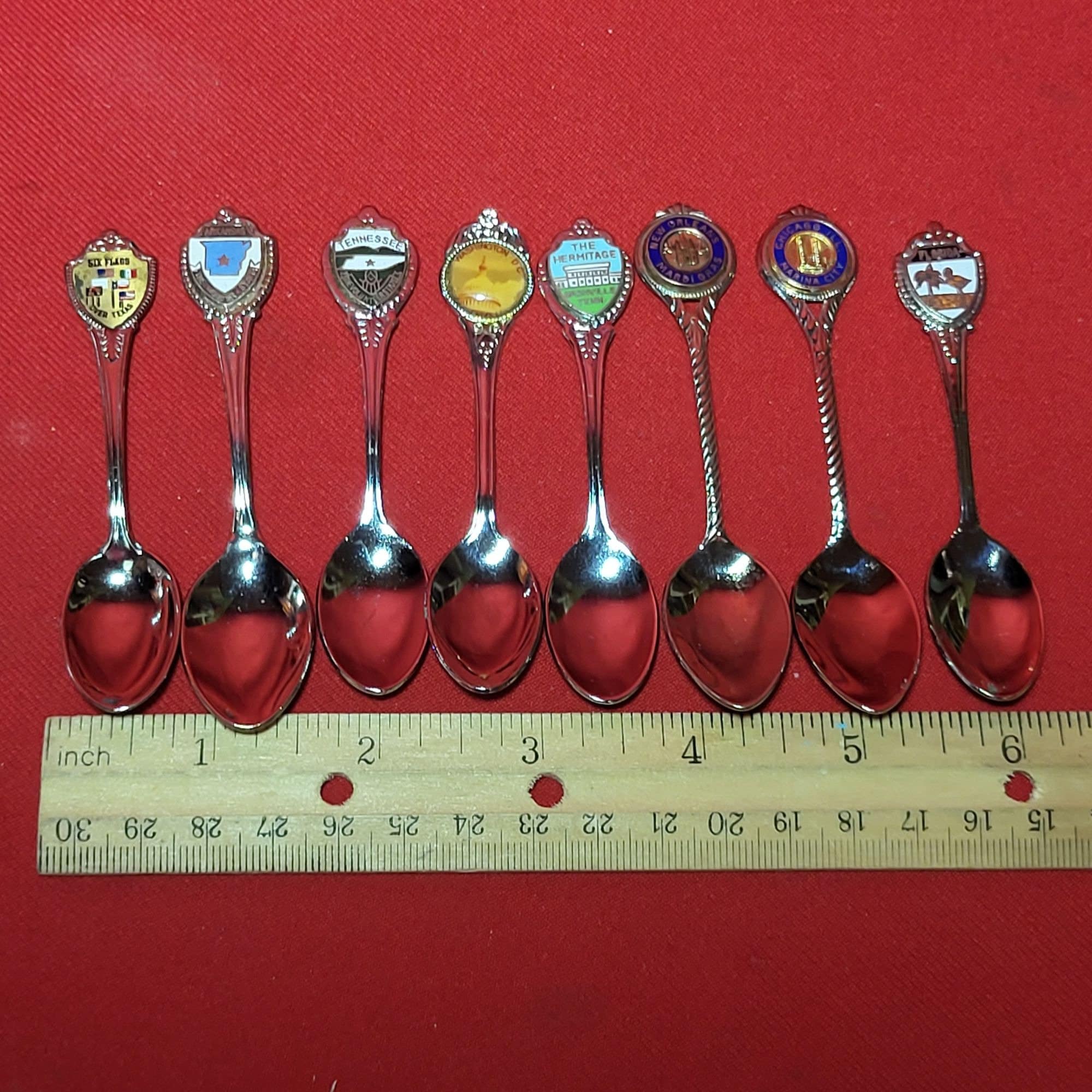 Vintage United States Mini Souvenir Collector State Spoons Lot of 8 - Etsy