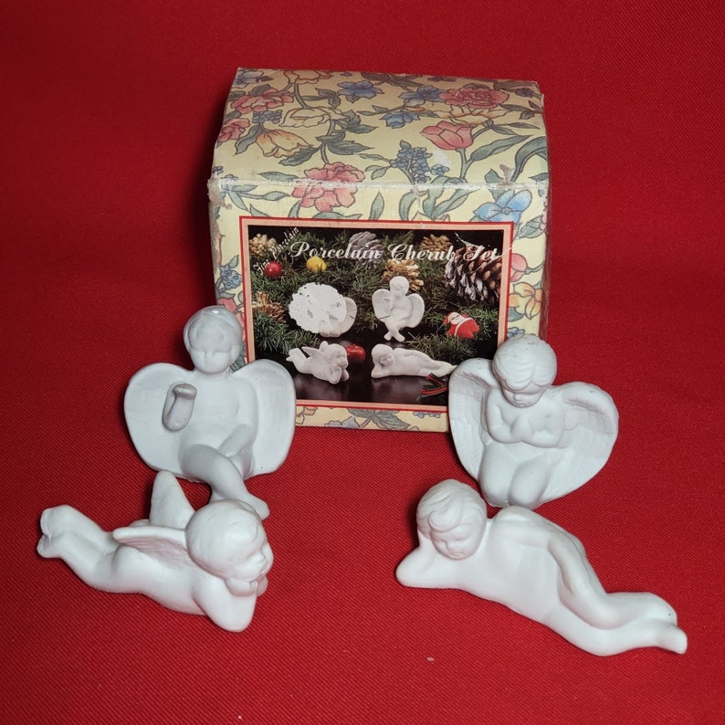 Porcelain Cherub Set of 4 - Etsy