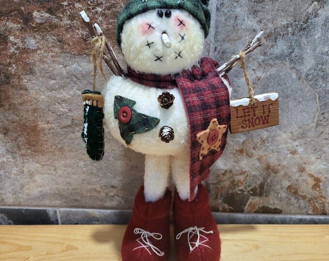 VTG Snowman Plush Weighted Feet Christmas Decor - Etsy