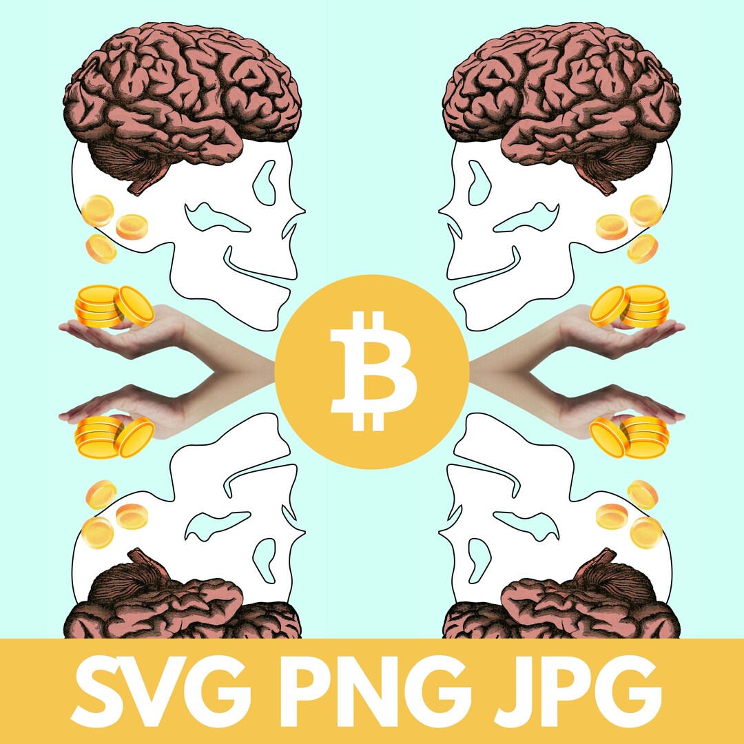 Bitcoin Skull Brain Tile Art Digital Download Clip Art Sublimation ...