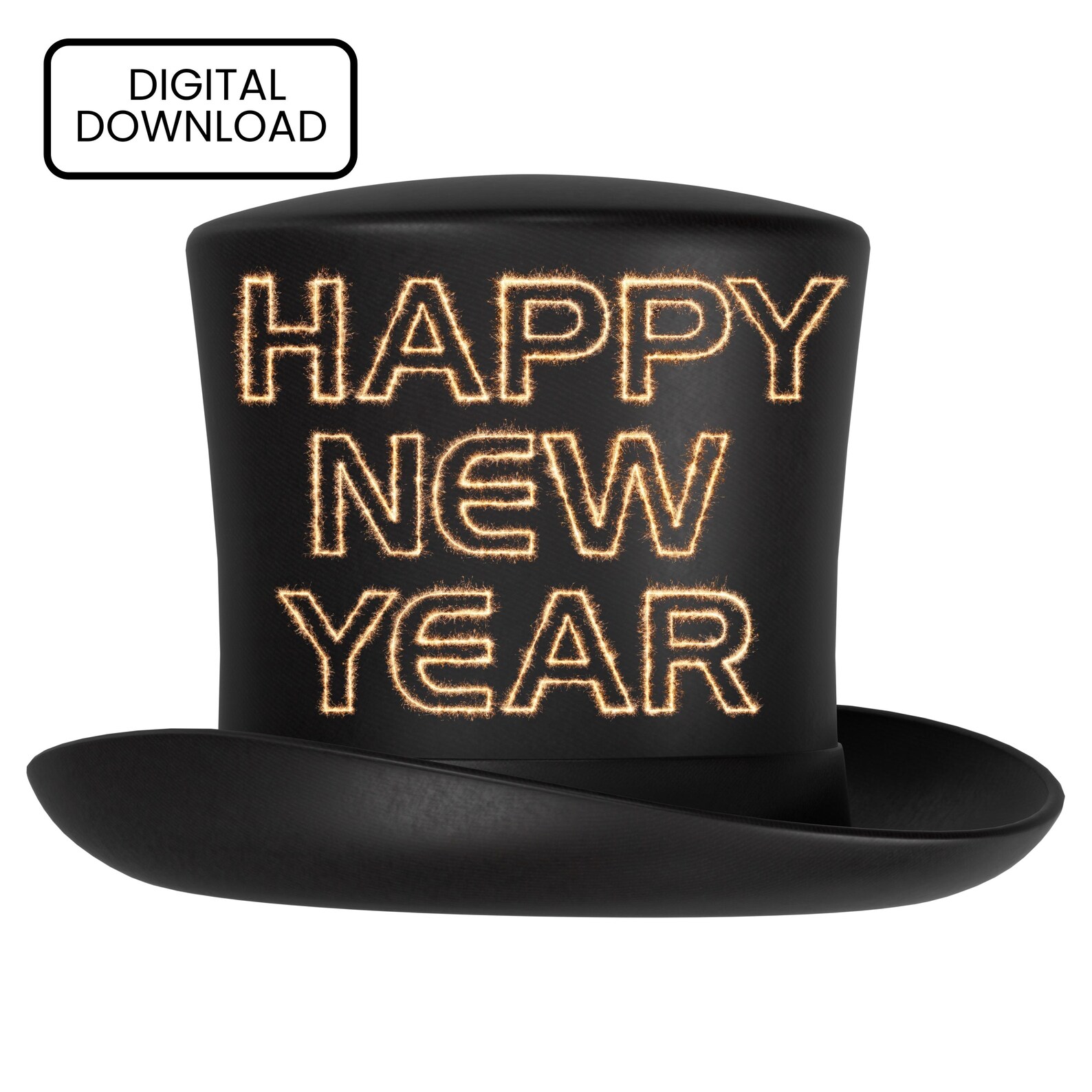 Happy New Year Top Hat Clip Art Element (digital Download) - Etsy