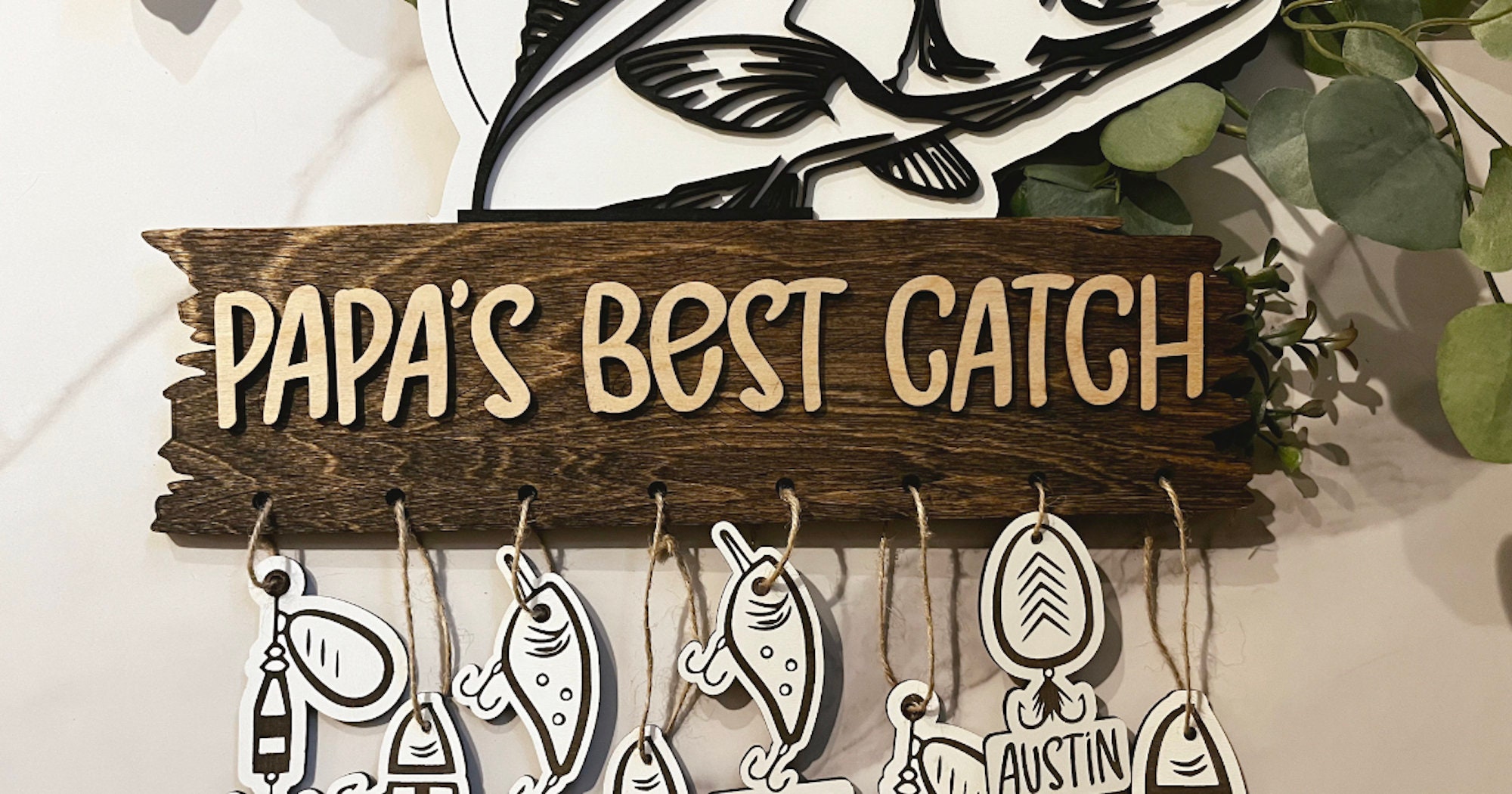 Papa's Best Catch-daddy's Best Catch-father's Day - Etsy