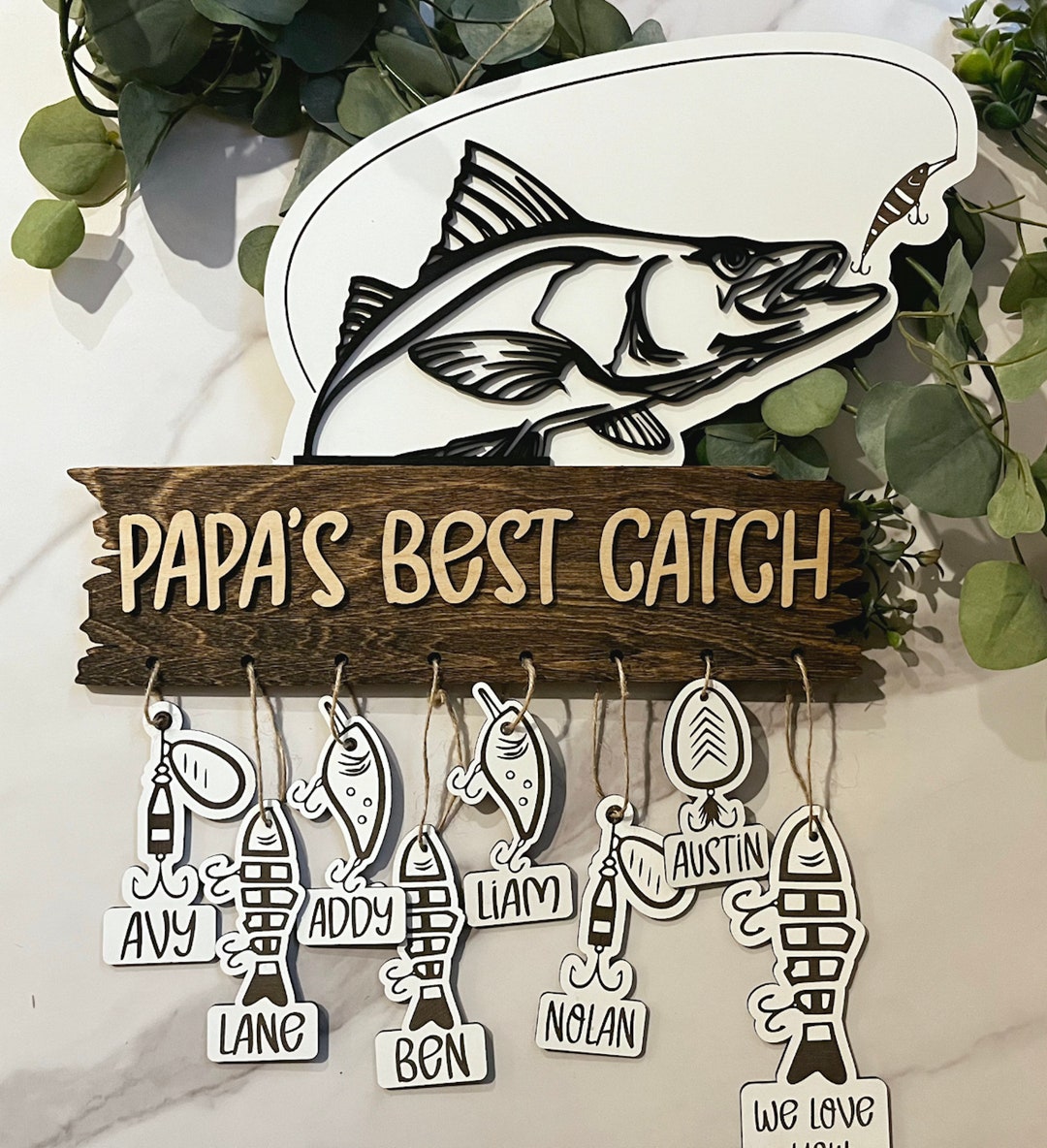 Papa's Best Catch-daddy's Best Catch-father's Day Gift-fishing Gift ...