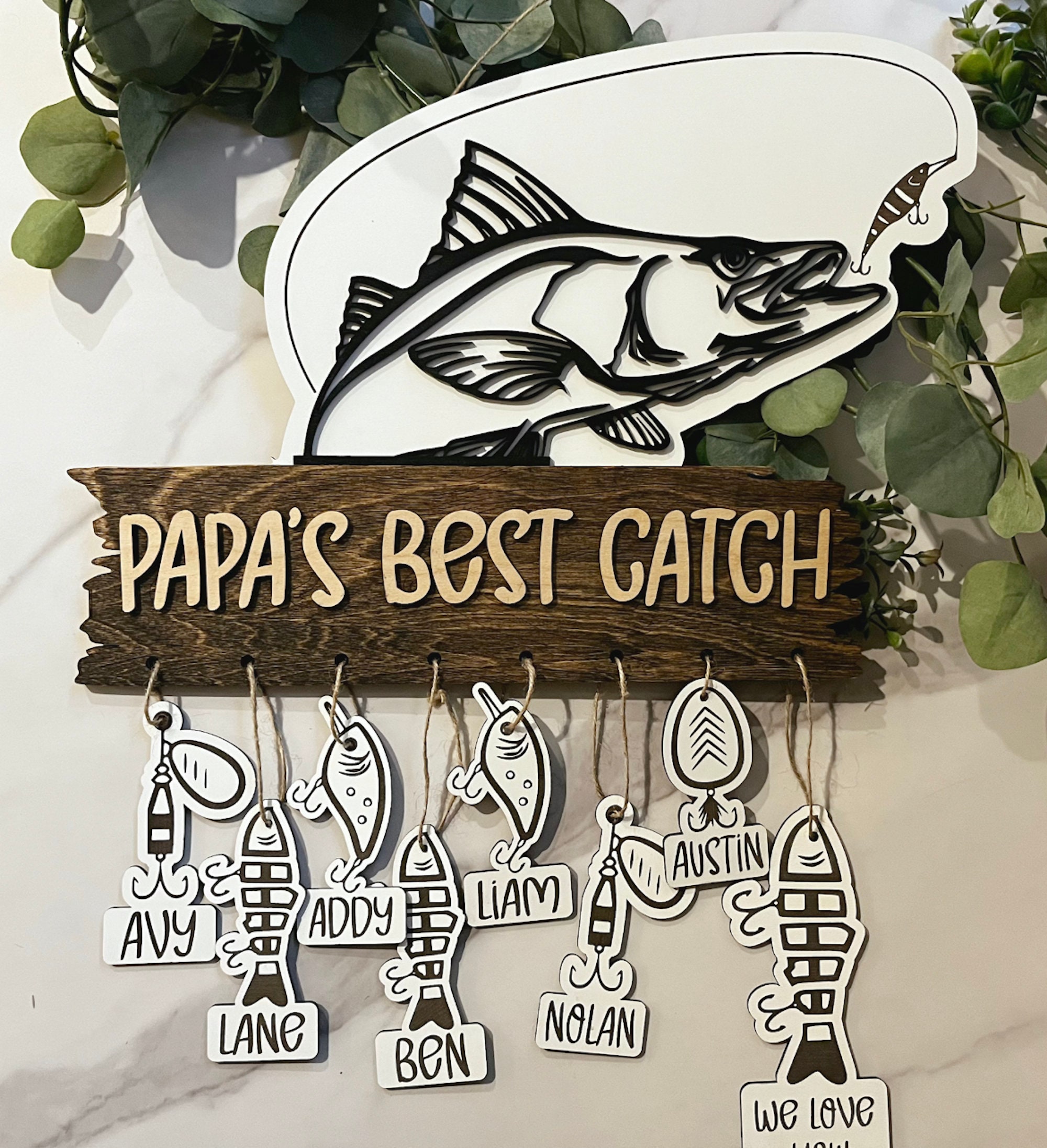 Papa's Best Catch-daddy's Best Catch-father's Day - Etsy