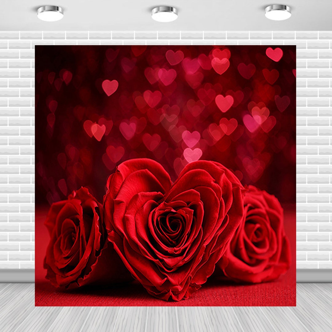 Red Rose Flower Wall Backdrop Birthday Party Wedding Feb 14th ...