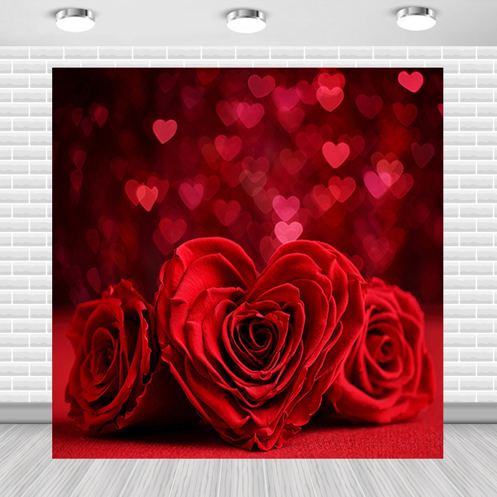 Red Rose Flower Wall Backdrop Birthday Party Wedding Feb 14th ...