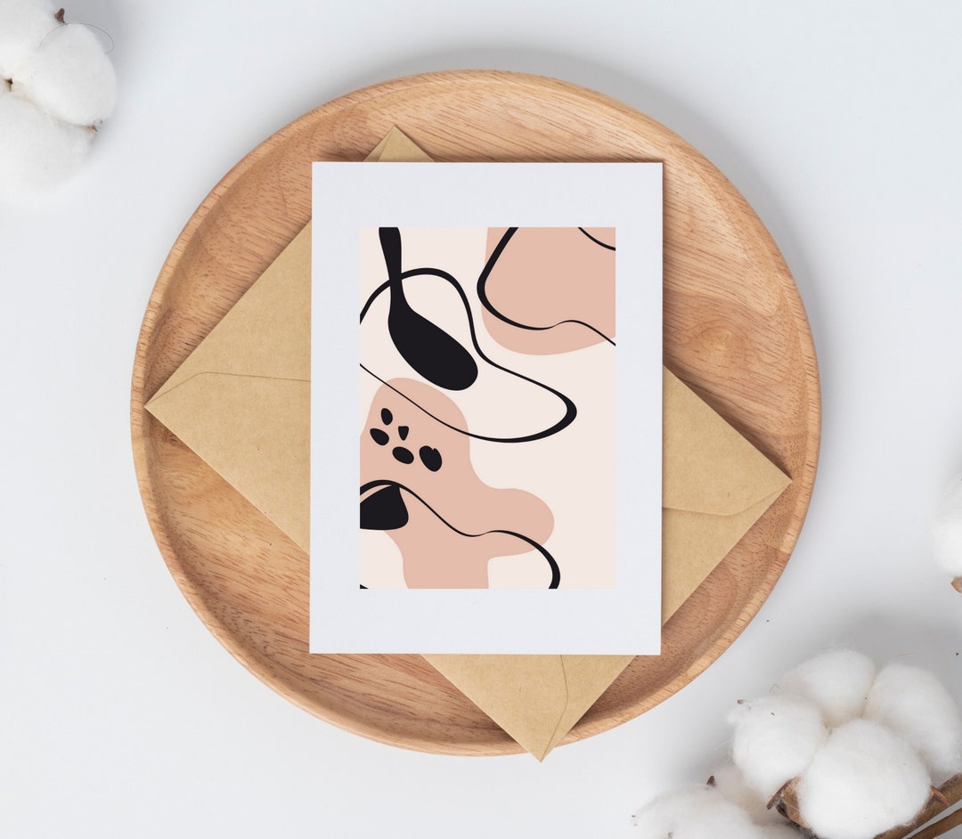 Cute Abstract Card // Ink Blot Card // Modern Design // Blank Inside ...