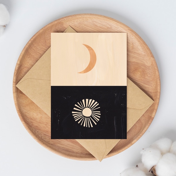 Sun and Moon Birthday Card - Etsy