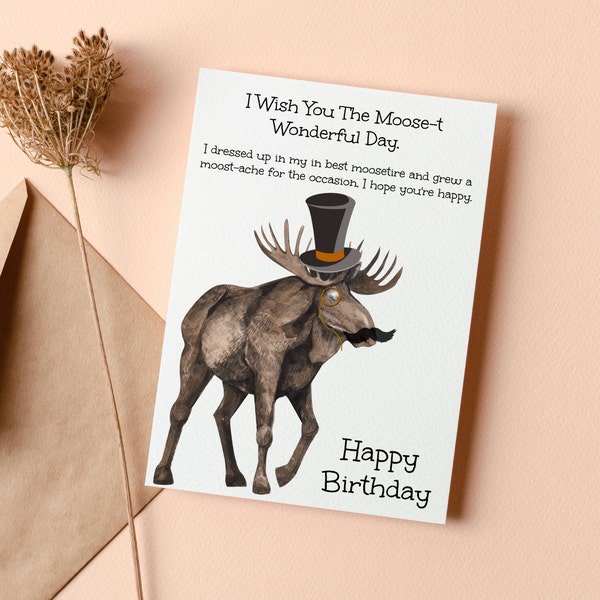 Moose Happy Birthday - Etsy