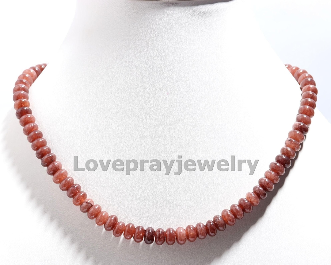 Beautiful Chocolate Moonstone Quartz Necklace, 8mm Chakra Crystal ...