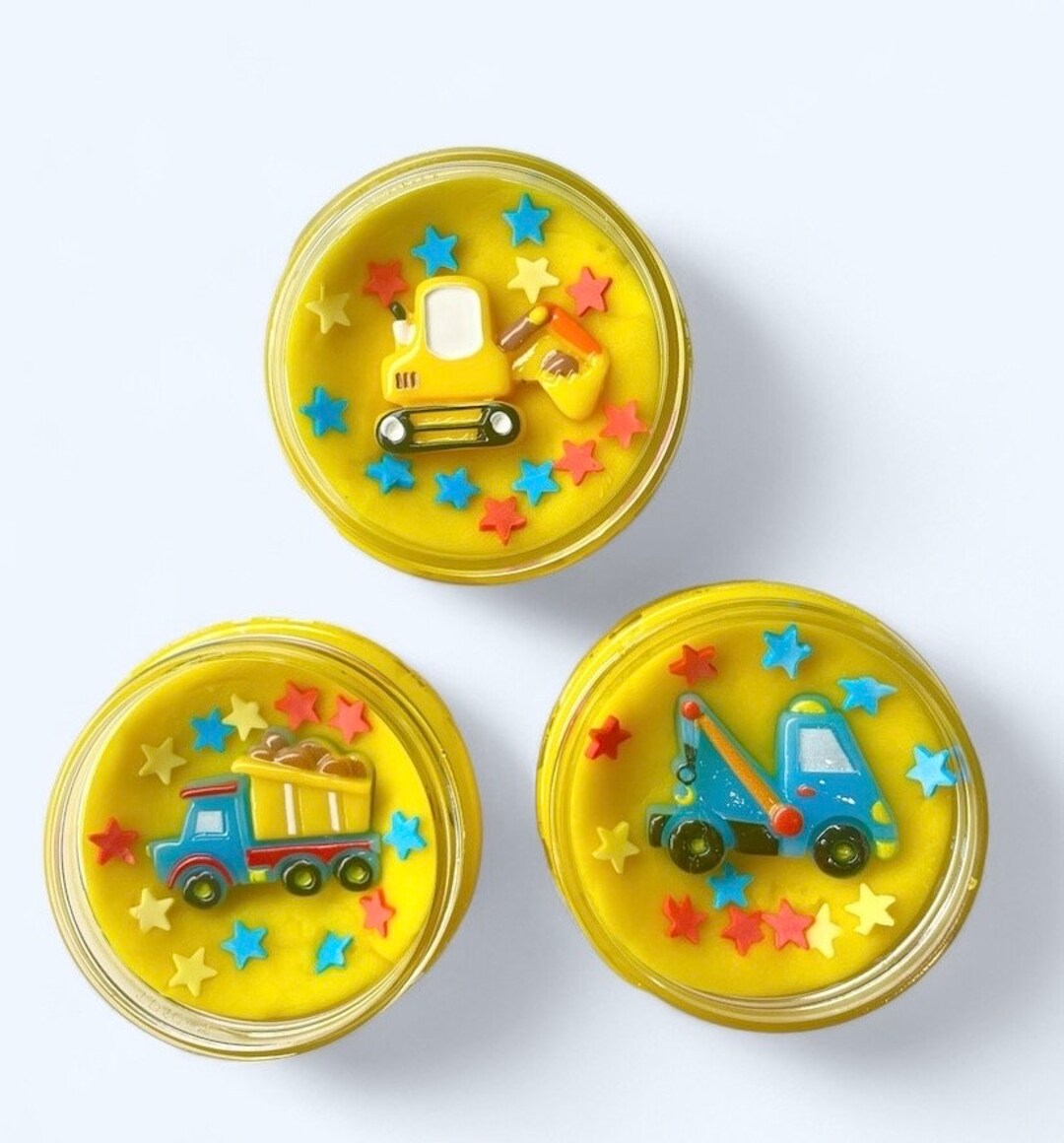 Construction Vehicle Playdough Party Favours, Trucks, Digger Party ...