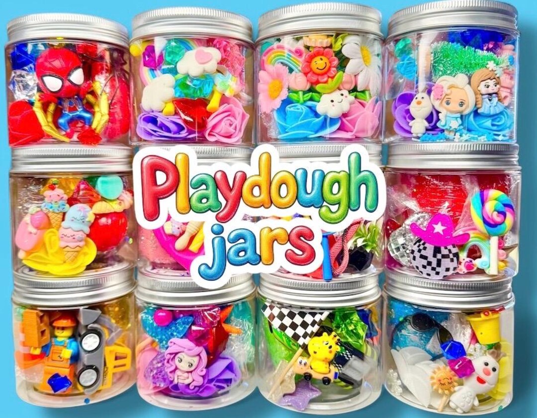 Playdough Jars, Play Dough Kit ,kids Party Favours, Travel Activity ...
