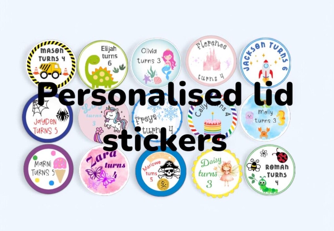 Playdough Lid Stickers, Personalised Stickers, Playdough Party Favours ...