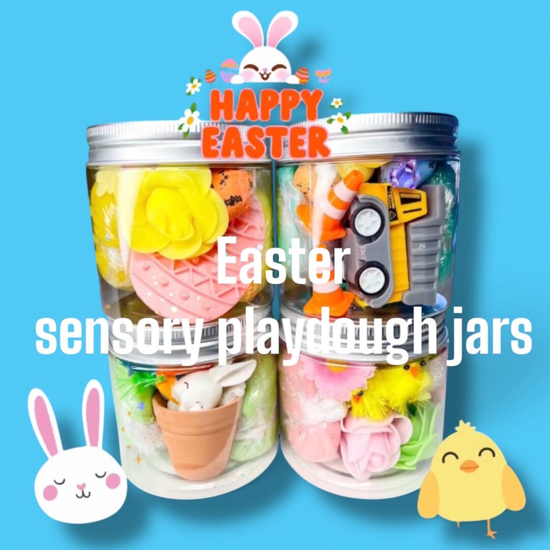 Easter Playdough Jars, Playdoh Kits, Playdough Kits, Playdough Jars ...