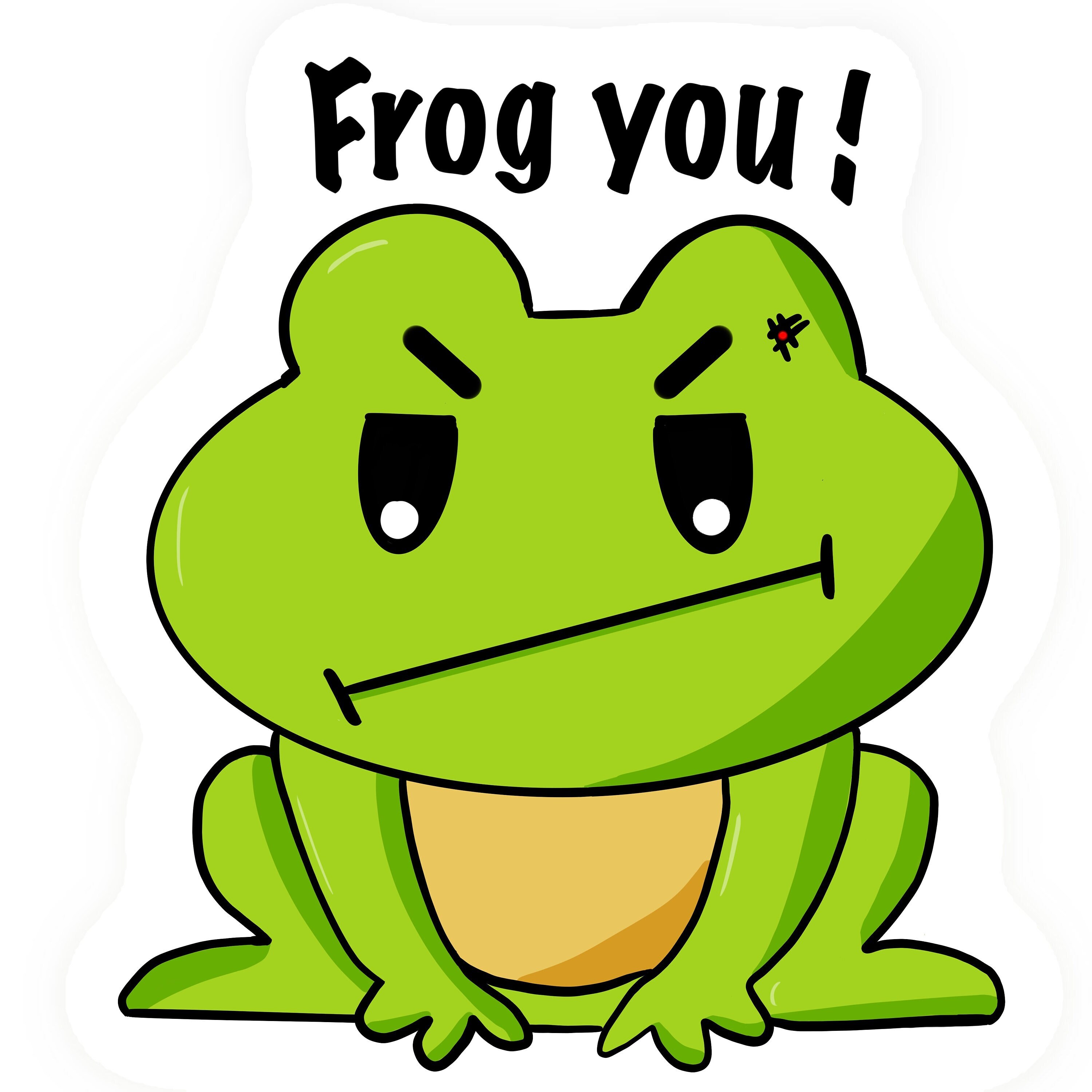 Frog Sticker Mad Frog Laptop Sticker Funny Sticker Cute Sticker Animal ...