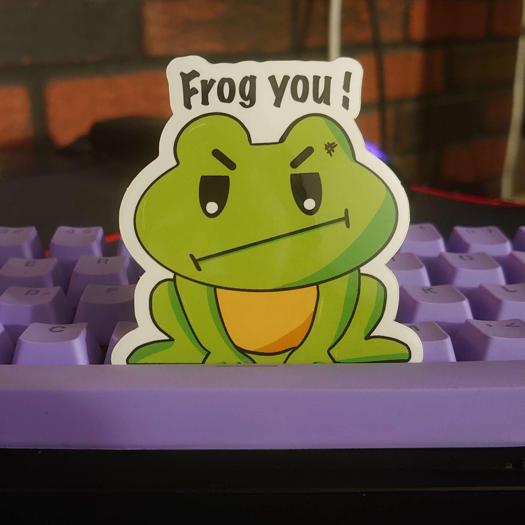 Frog Sticker | Mad Frog Laptop Sticker | Funny Sticker | Cute Sticker ...