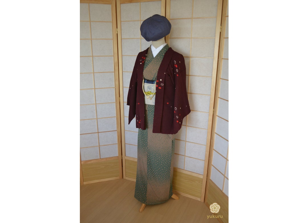 006-1kimono Haori Veste Authentique Japonaise Pure Soie - Etsy