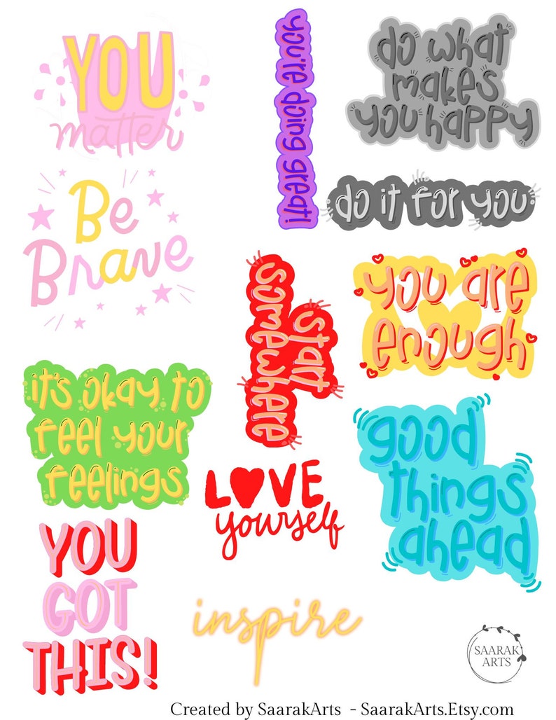 Printable Stickers Printable Sticker Sheet Printable - Etsy