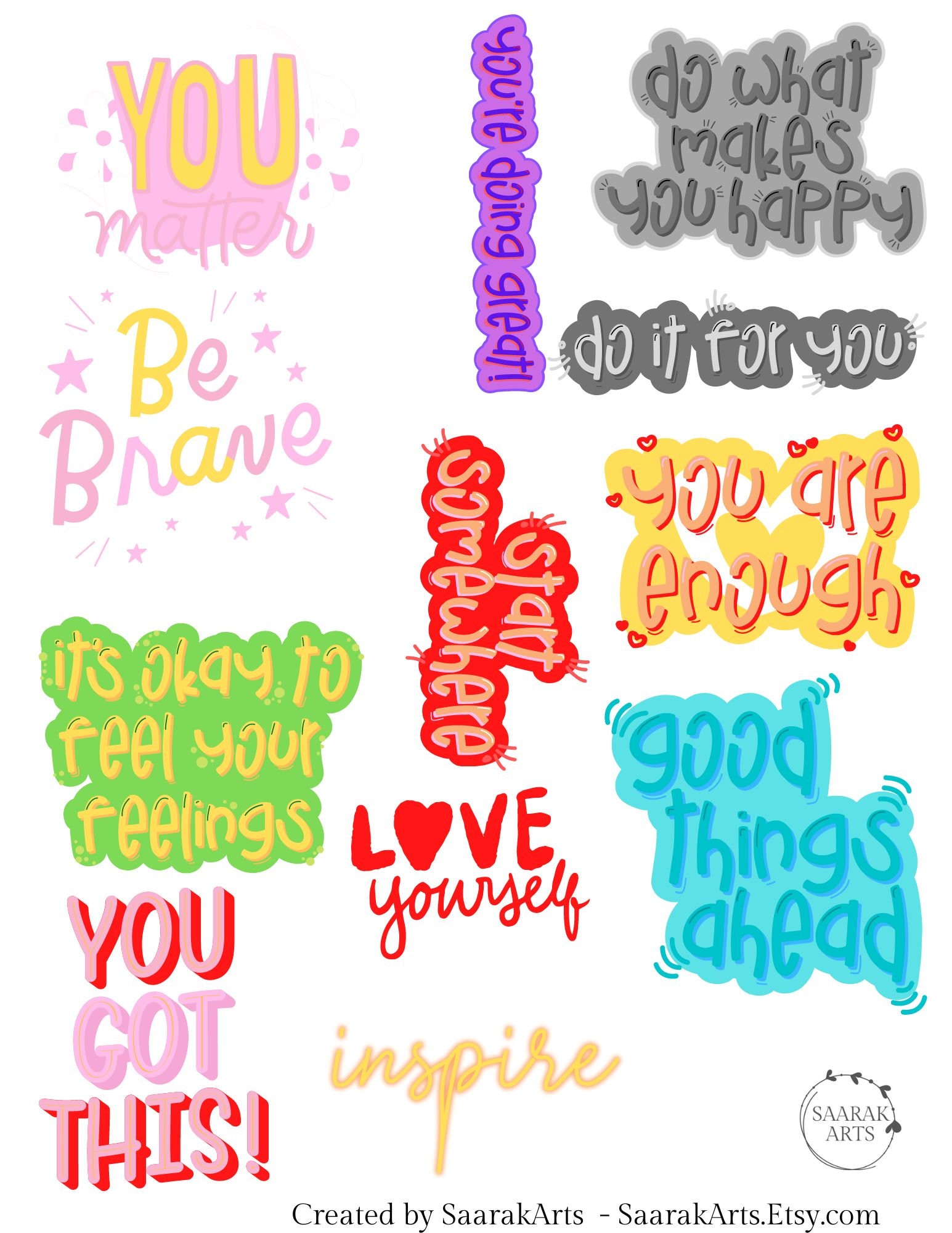 Printable Stickers Printable Sticker Sheet Printable - Etsy UK