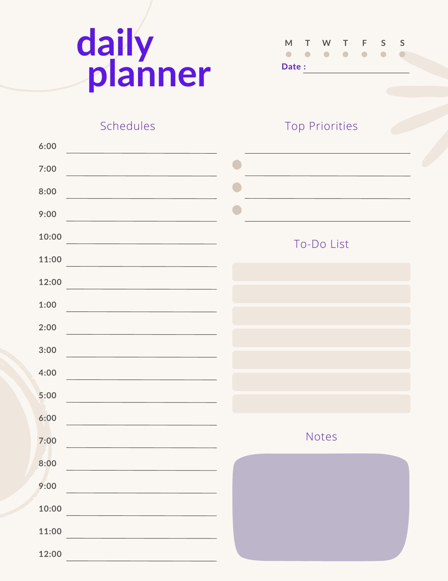 Daily Planner Pdf, Printable Pdf, Instant Download Productivity Planner ...